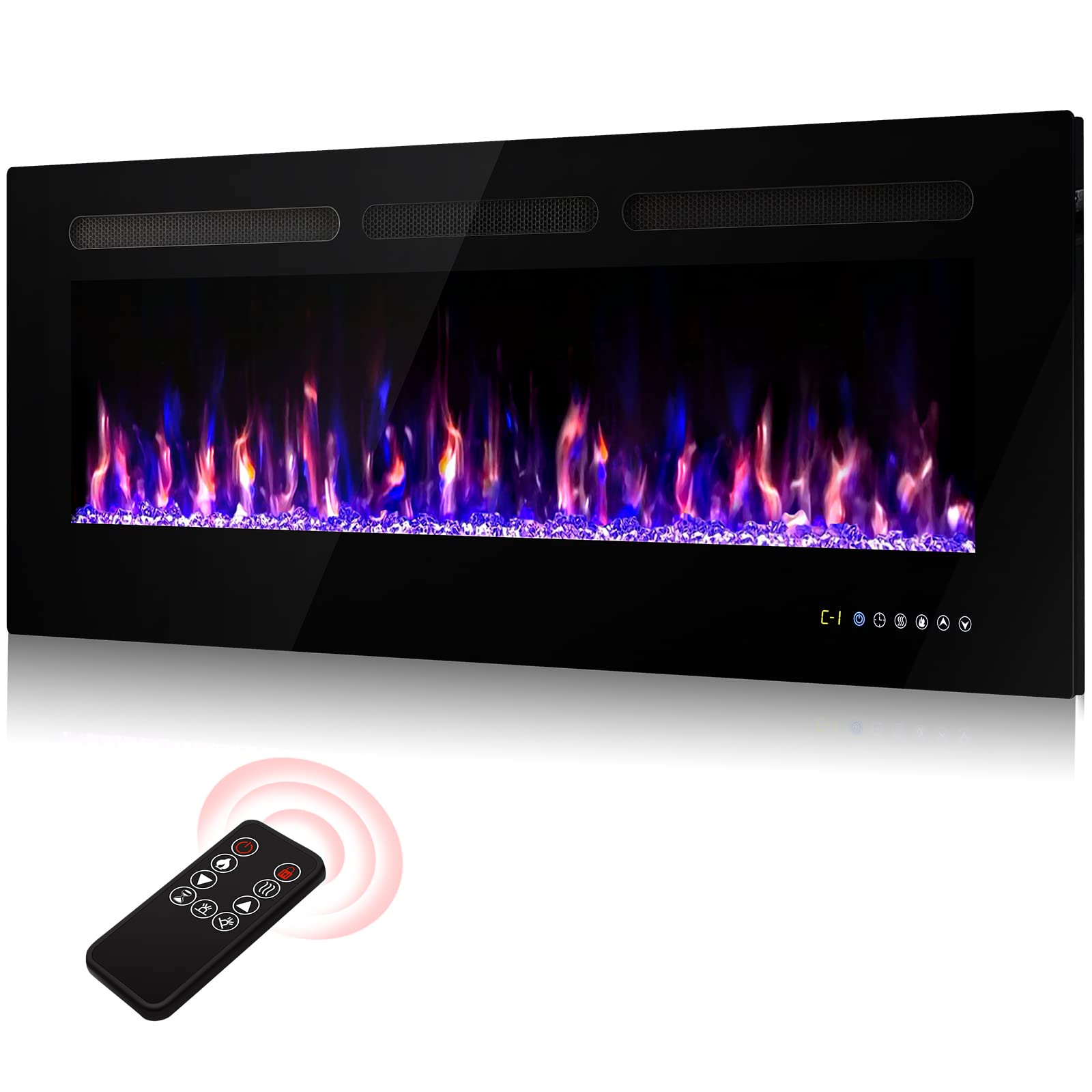 ALPACA 50" Electric Fireplace Recessed and Wall Mounted Linear ...