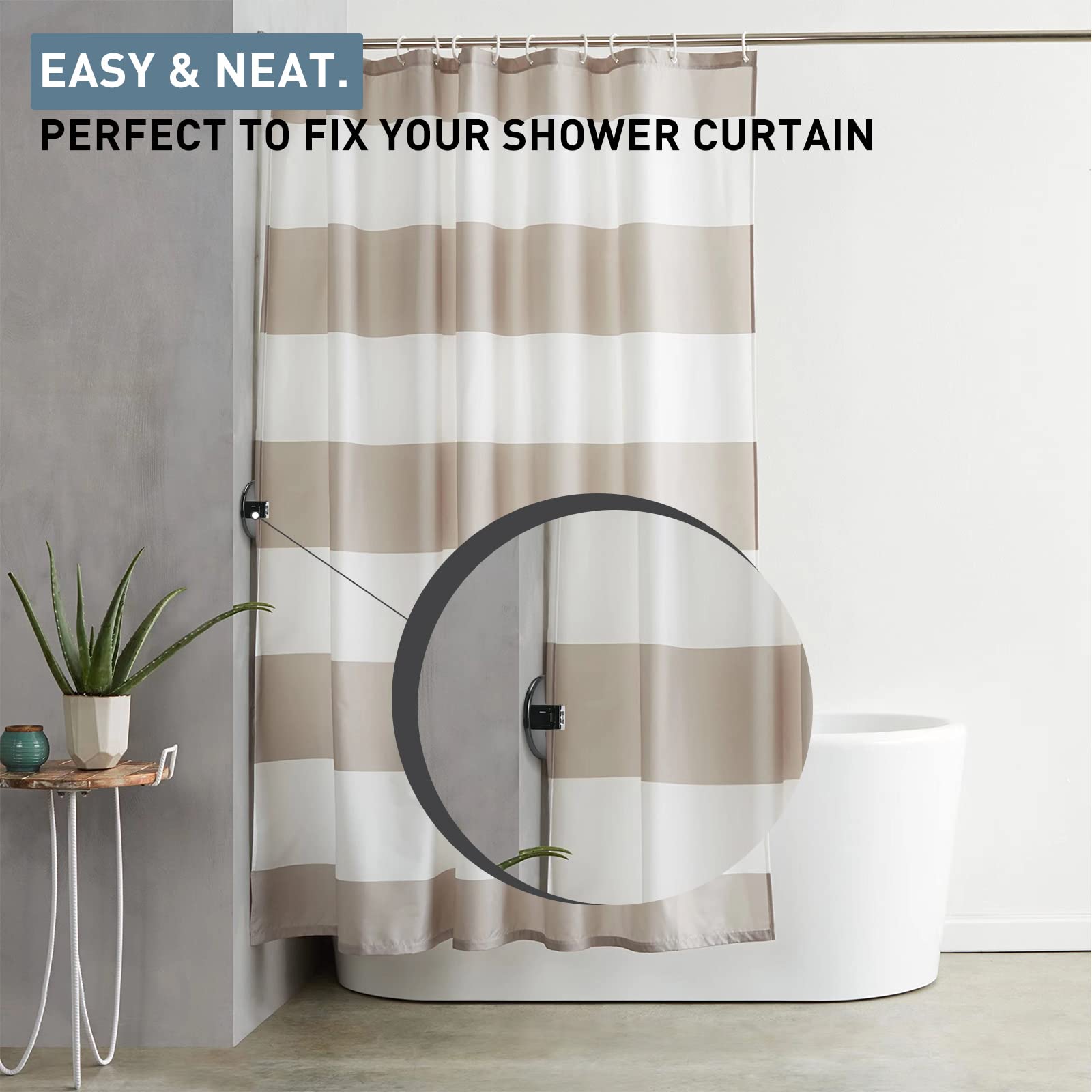 Snapklik.com : Kitosun Adhesive Shower Curtain Clips - Bath Shower ...