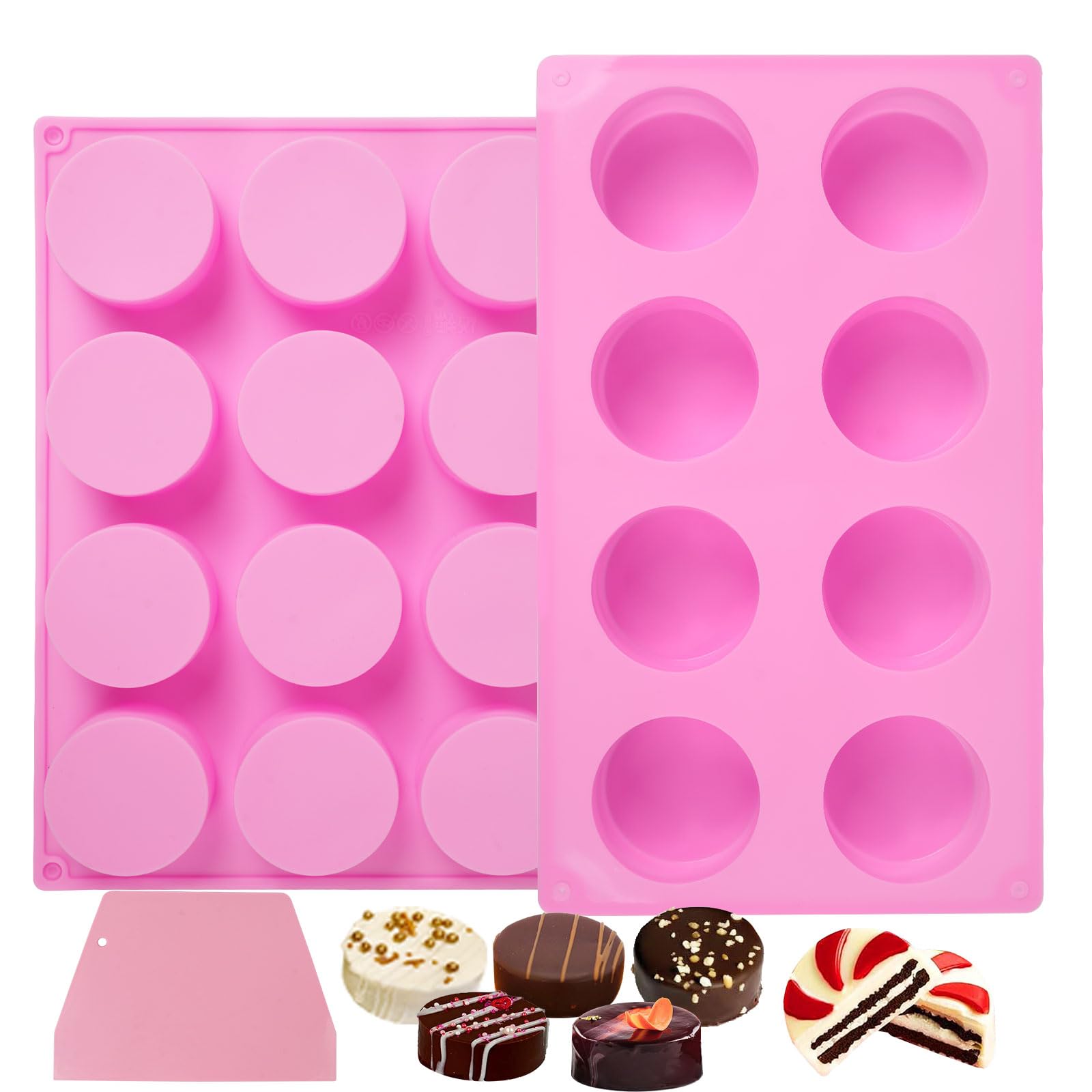 Amazon.com: Silicone Cake Puck Mold Set,Cylinder Chocolate Cover Molds ...