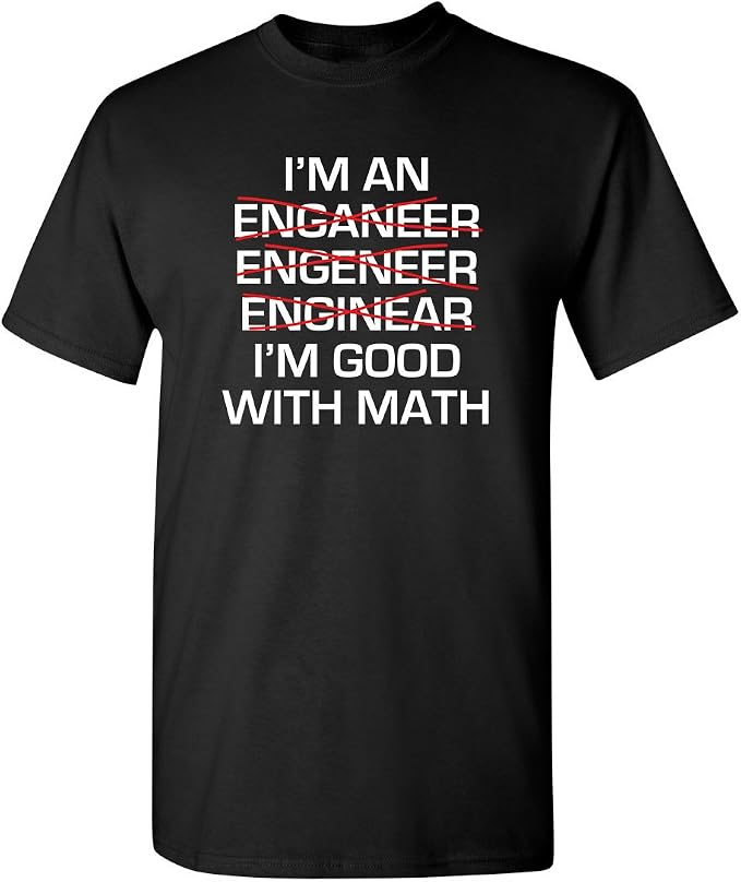 Amazon.com: I Am an Engineer, I'm Good with Math Novelty T-Shirts ...