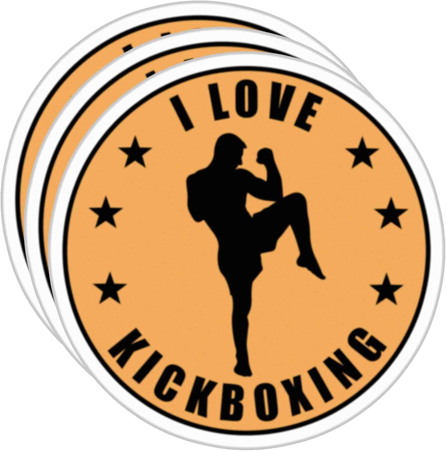 Amazon.com: Kickboxing Sticker Pack 3pcs 3inches I Love Kickboxing ...