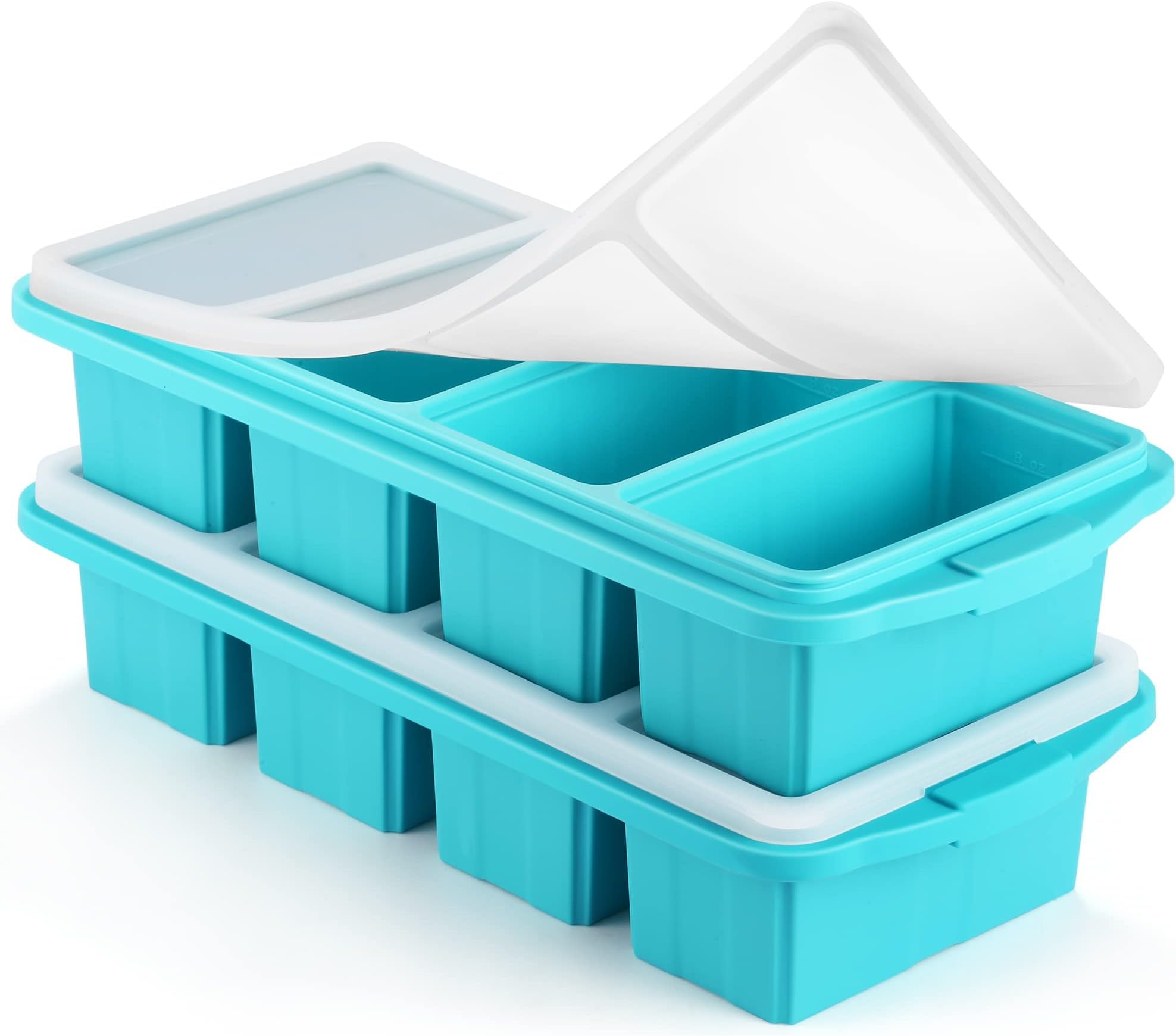Amazon.com: Souper Cubes 1 Cup Silicone Freezer Molds With Lids - Easy ...