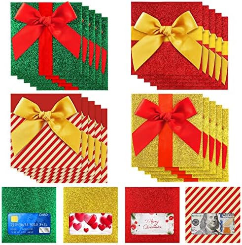 Amazon.com : 20 Pcs Christmas Card Sleeves Envelopes Window Money Card ...