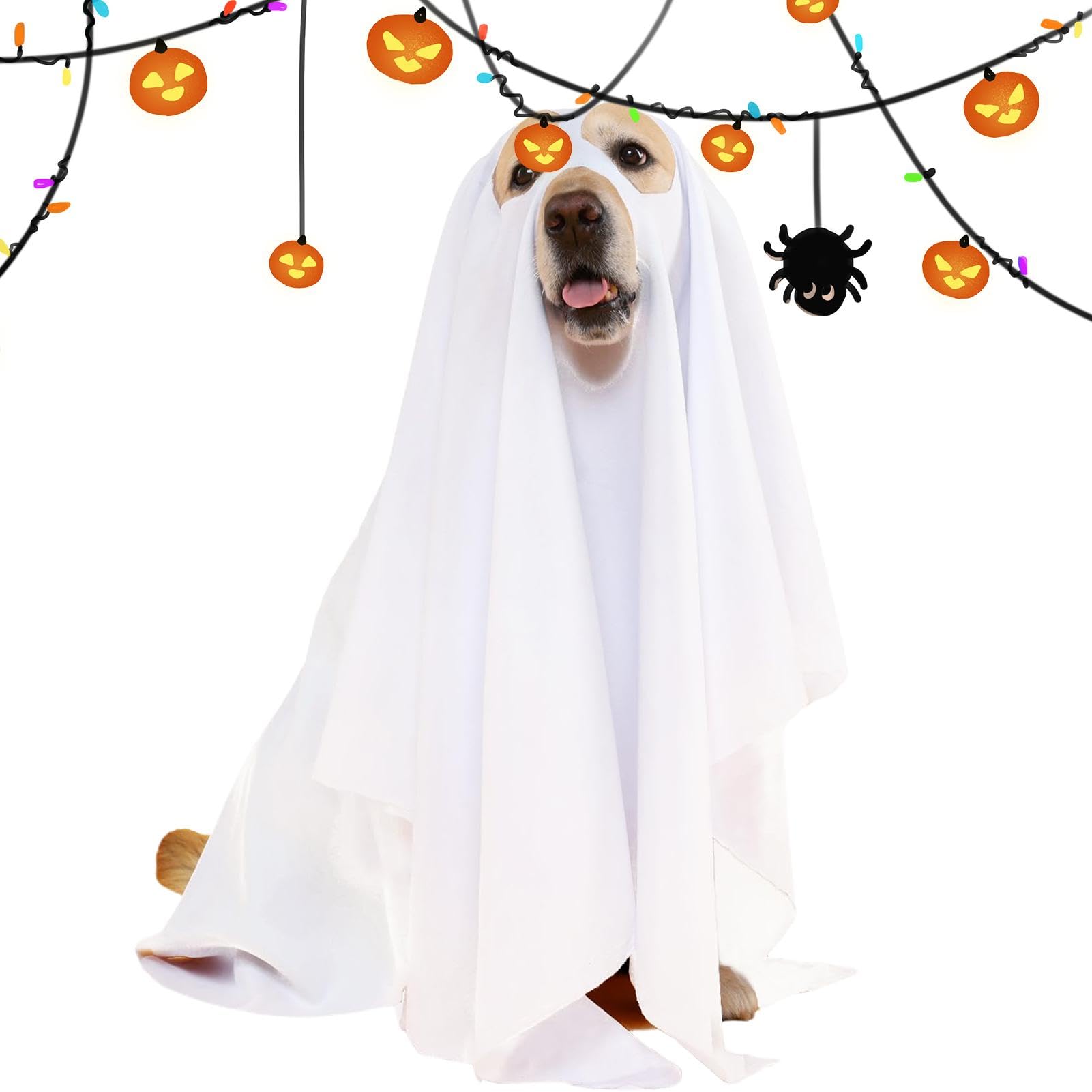 Dog Ghost Costume, Pet Halloween Ghost Cloak, Halloween Ghost Pet Cloak ...