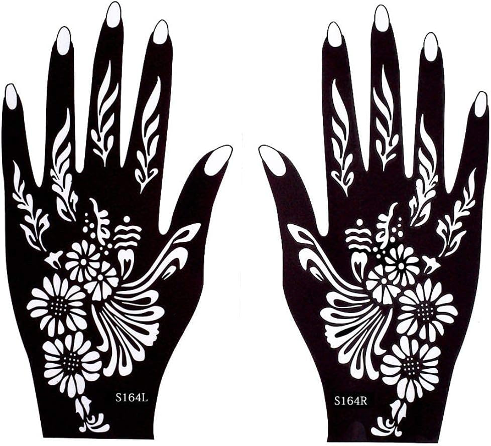 Ivana's Mehndi Tattoo Stencil Mehndi Design for Hands Set of 20 pc ...