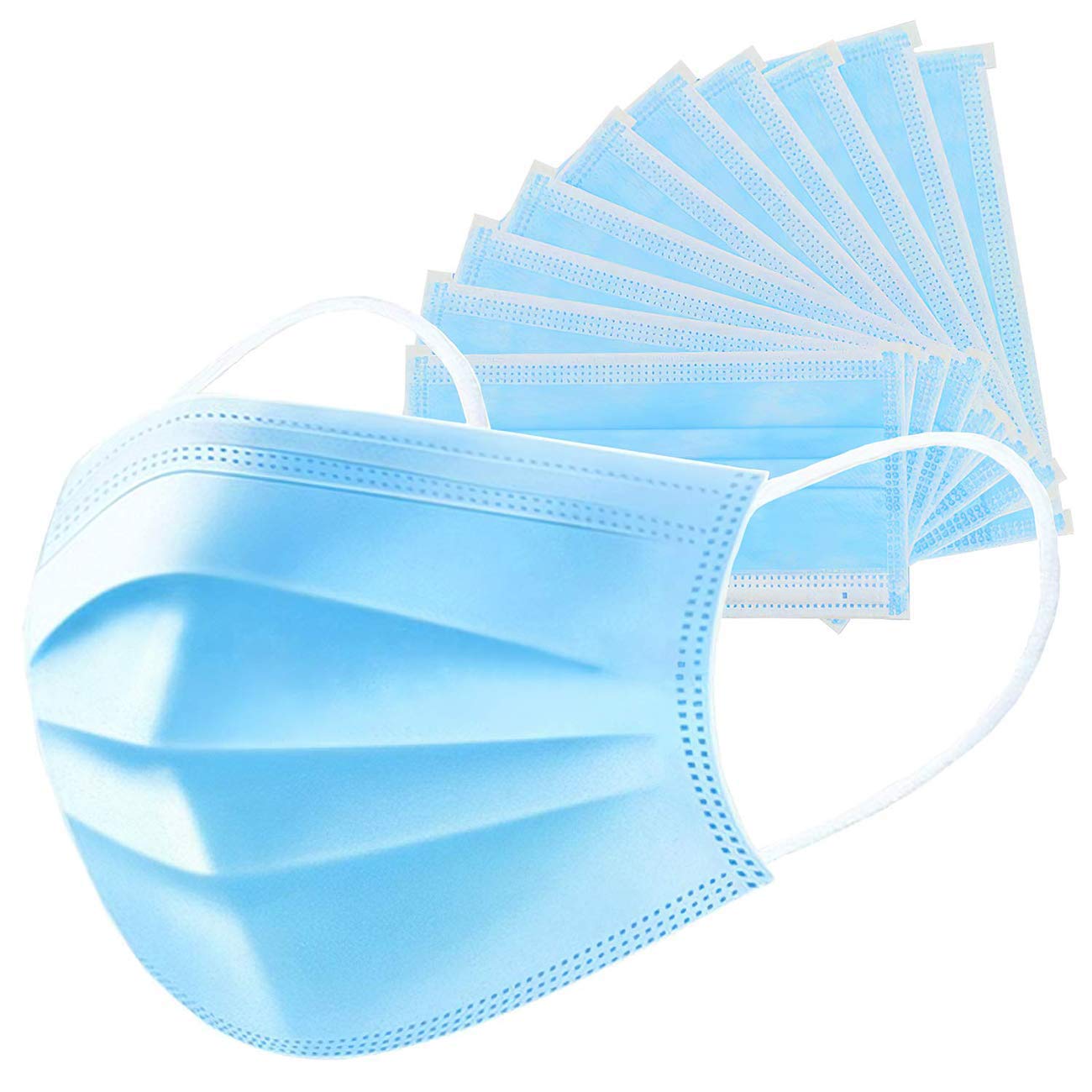 Amazon.com: LIHIRONER 50Pcs Disposable 3-Ply Anti Dust Face Masks with ...