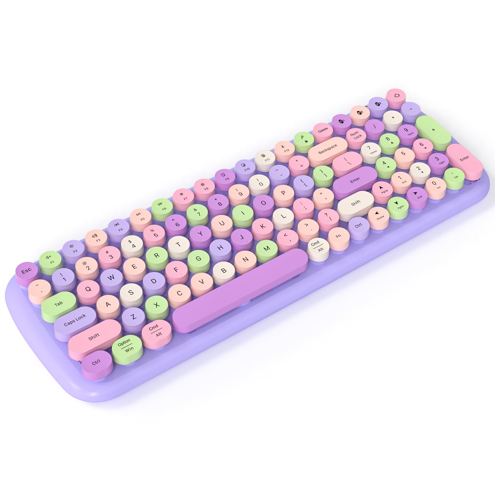 Amazon.com: KNOWSQT Bluetooth Keyboard - Purple Colorful Multi Device ...