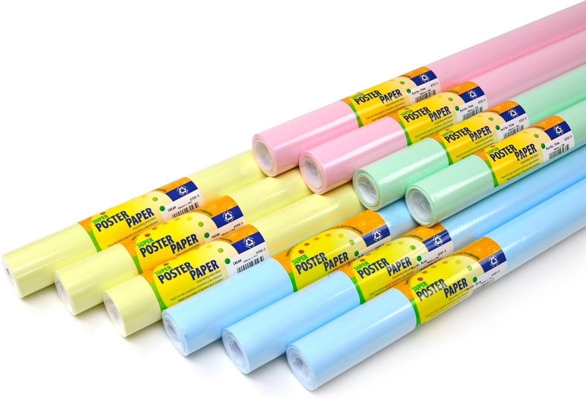 Poster Paper Pastel Colours Assortment (10 rolls) : Amazon.co.uk: Home ...