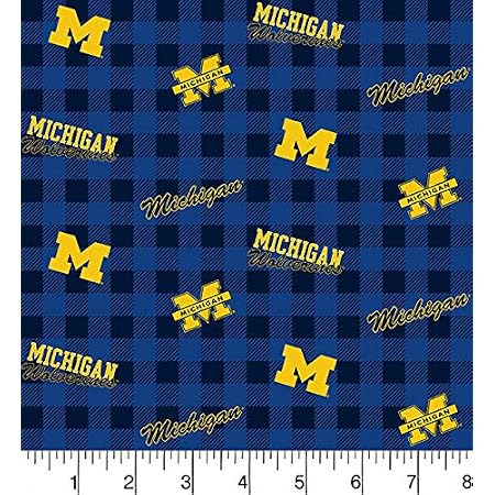 Amazon.com: m square University of Michigan Cotton Fabric with New Tone ...