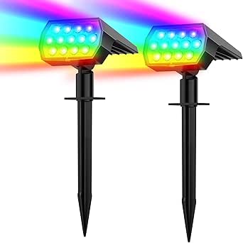 Flaow Solar Color Changing Lights - Multi-Color RGB Landscape ...