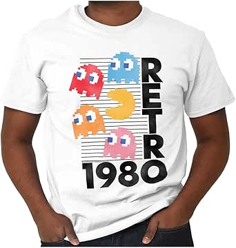 Amazon.com: Retro Pacman Arcade Game Characters Graphic T Shirt Men or ...