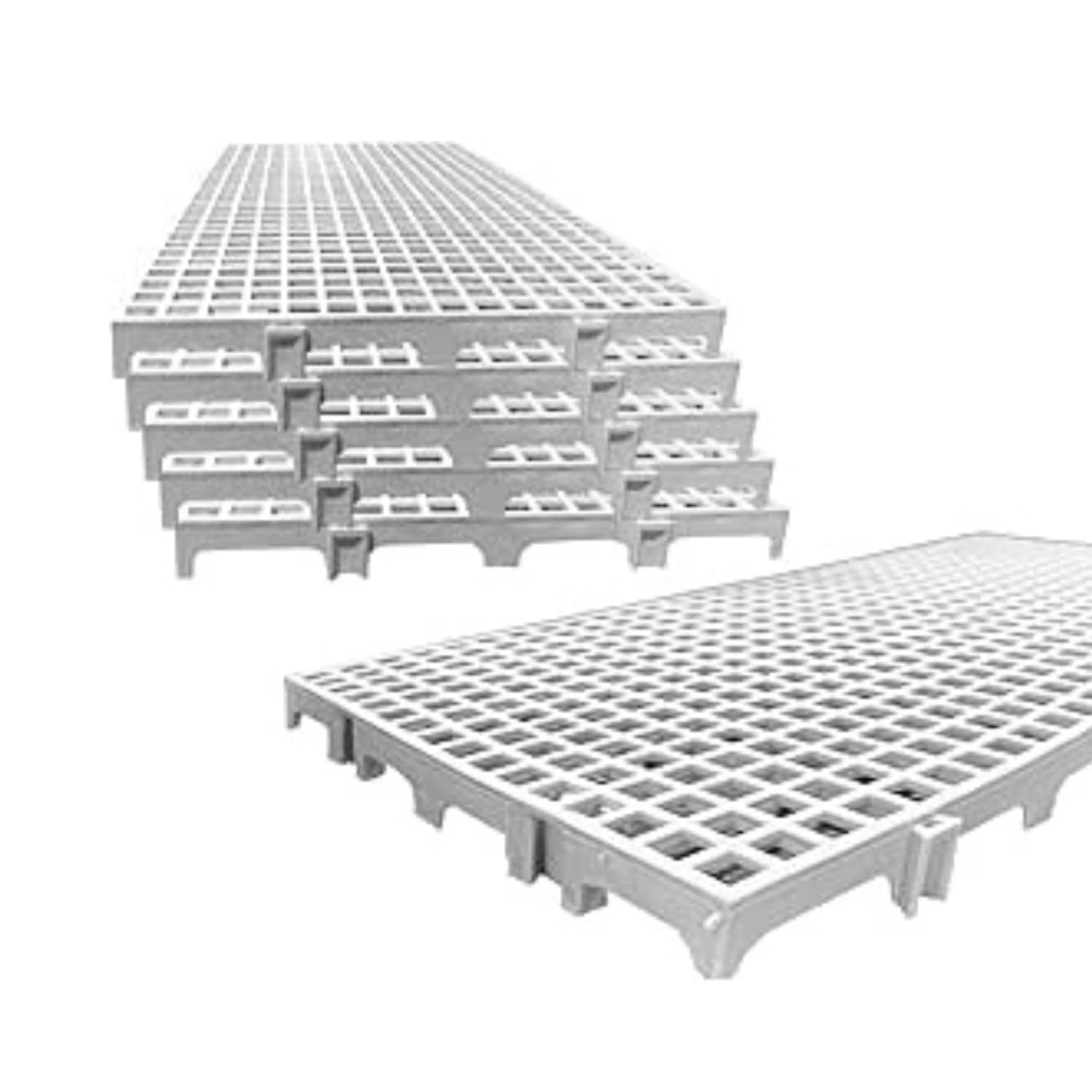 Kit 10 Peças Pallet Plástico Branco tipo Estrado 4,5 cm Altura x 50x50 ...