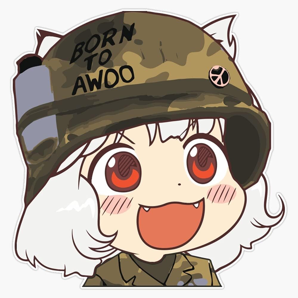 Amazon.com: HOF Trading Awoo Anime Girl Big Smile Kekistan Army ...