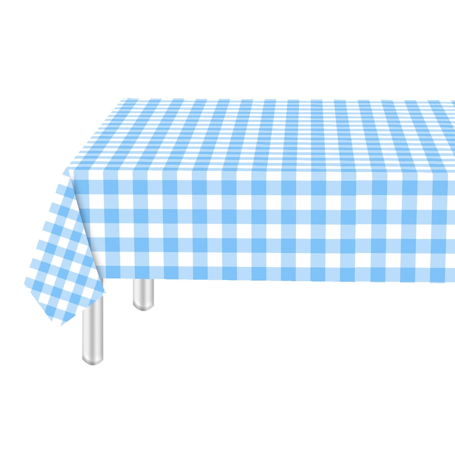 sunepany 2 Pcs Light Blue Gingham Tablecloth 54 × 108 Inches Light Blue ...