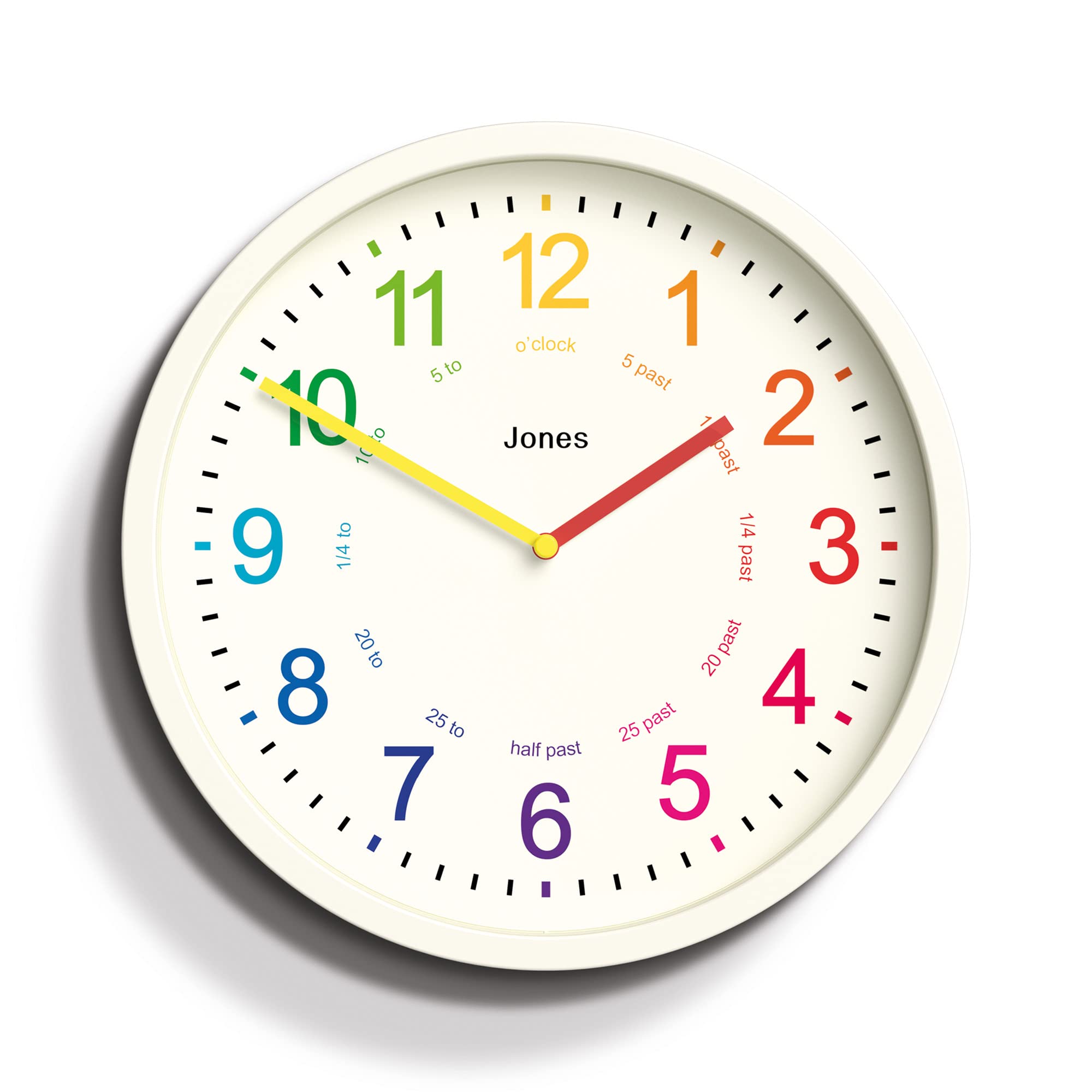 Jones Clocks® Kids Clock - Time Teaching Clock - Learn To Tell the Time ...