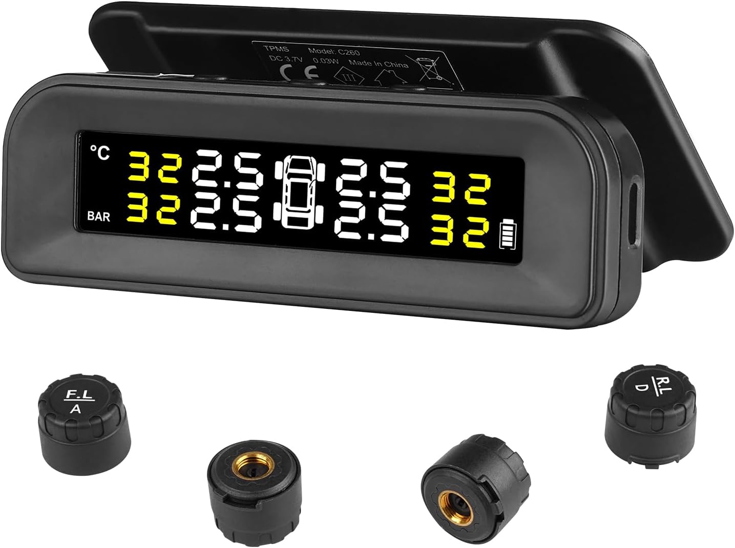 VEVOR RV Tire Pressure Monitoring System, 7.3-87 PSI Trailer TPMS ...