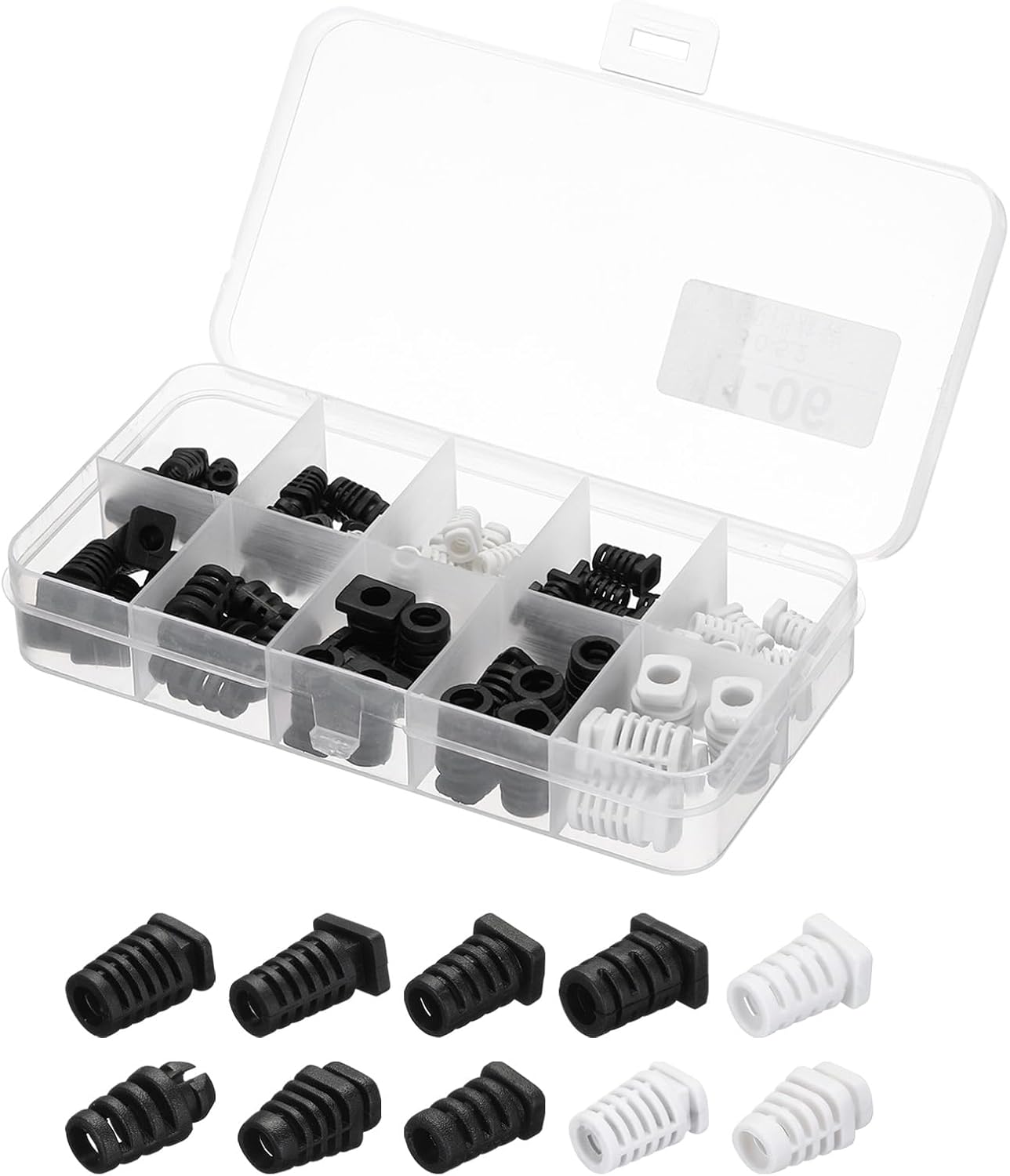Amazon.com: MECCANIXITY 75pcs Strain Relief Cord Connector Assortment ...