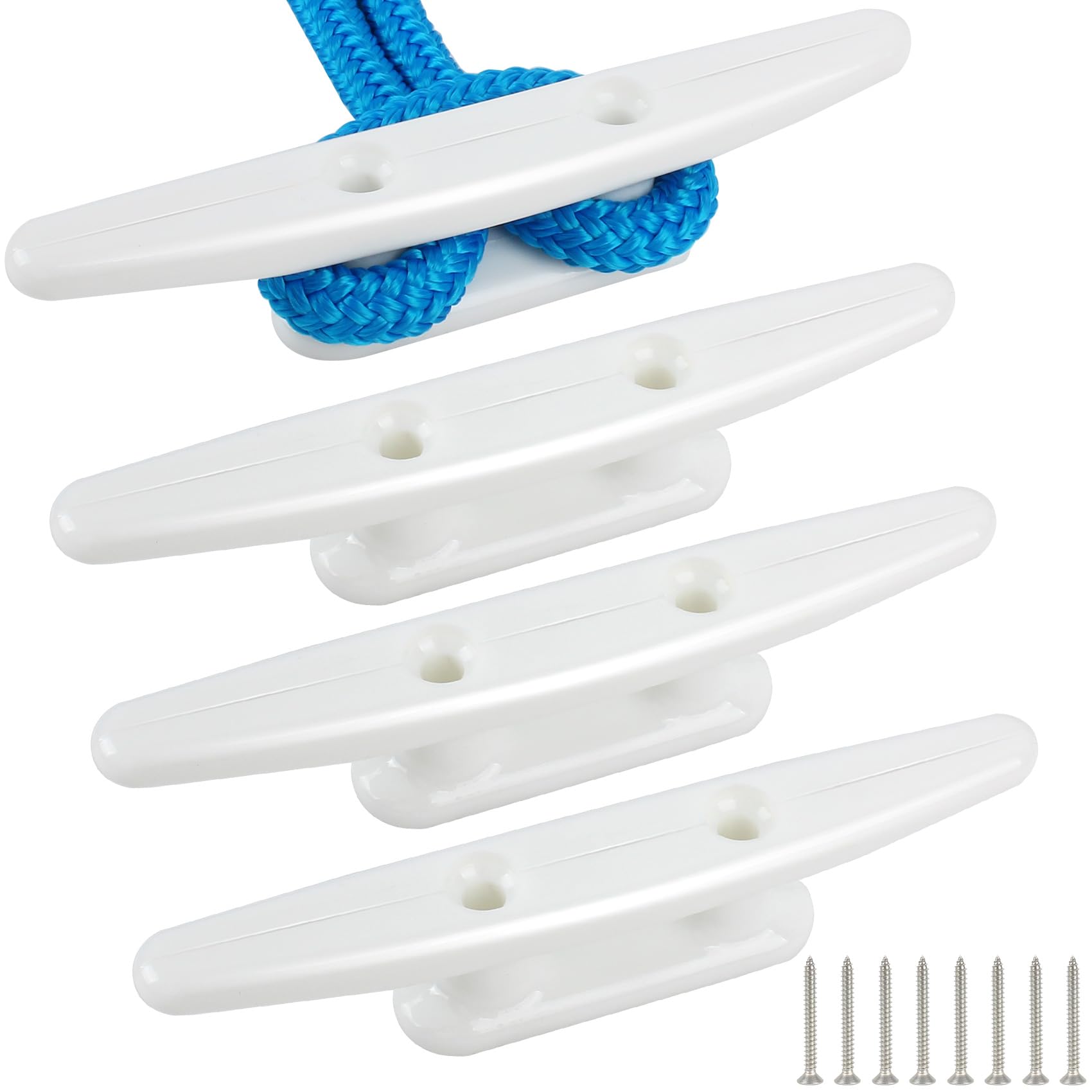 Snapklik.com : White Nylon Boat Cleat 6 Inch, Dock Cleat