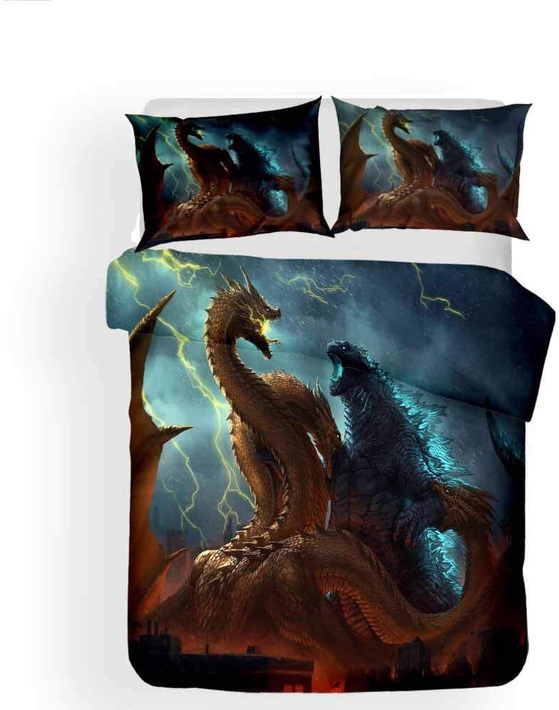 Amazon.com: Godzilla Vs Ghidorah Double Duvet Cover Set : Home & Kitchen