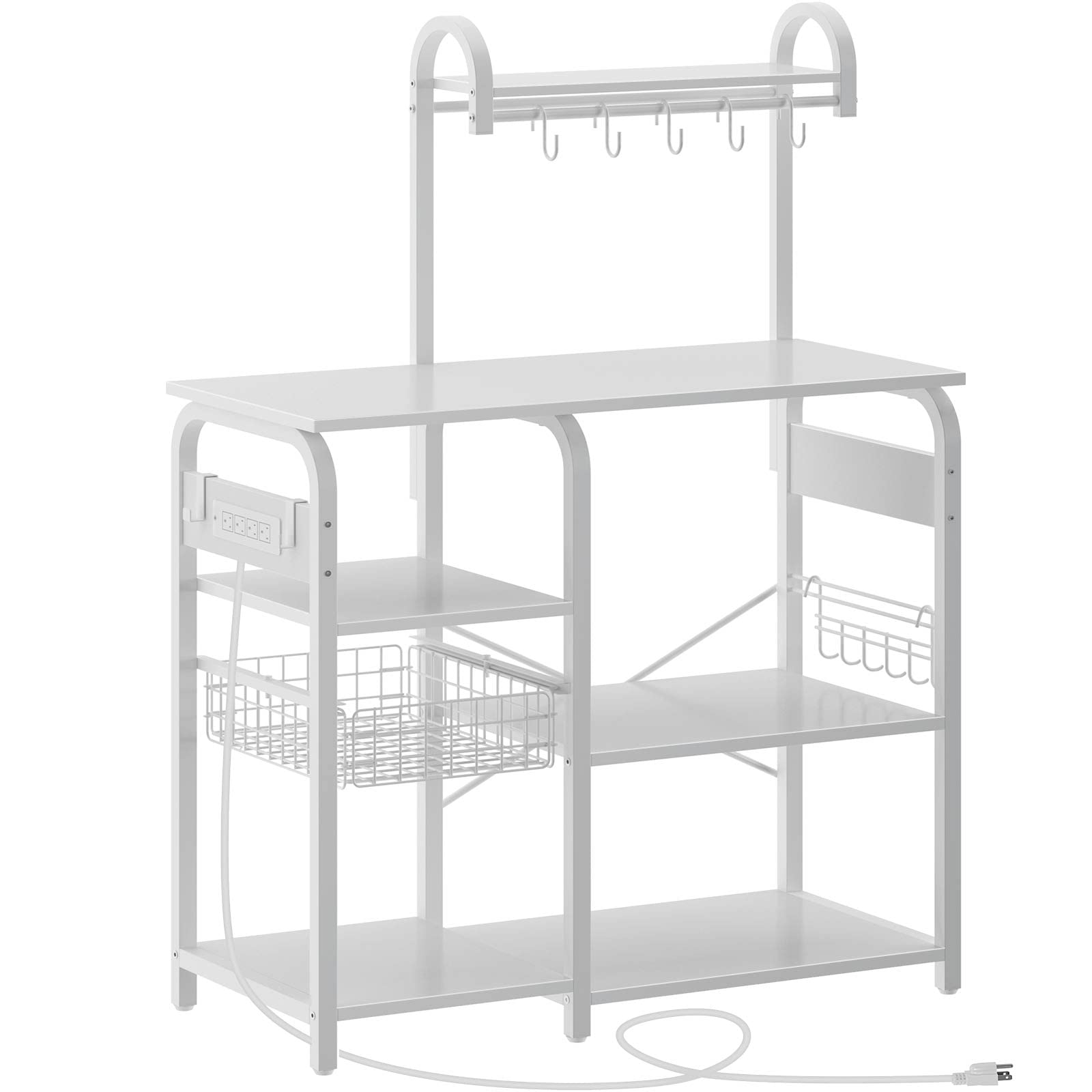 Rolanstar Baker's Rack with Power Outlet, Coffee Bar with Pull Basket ...