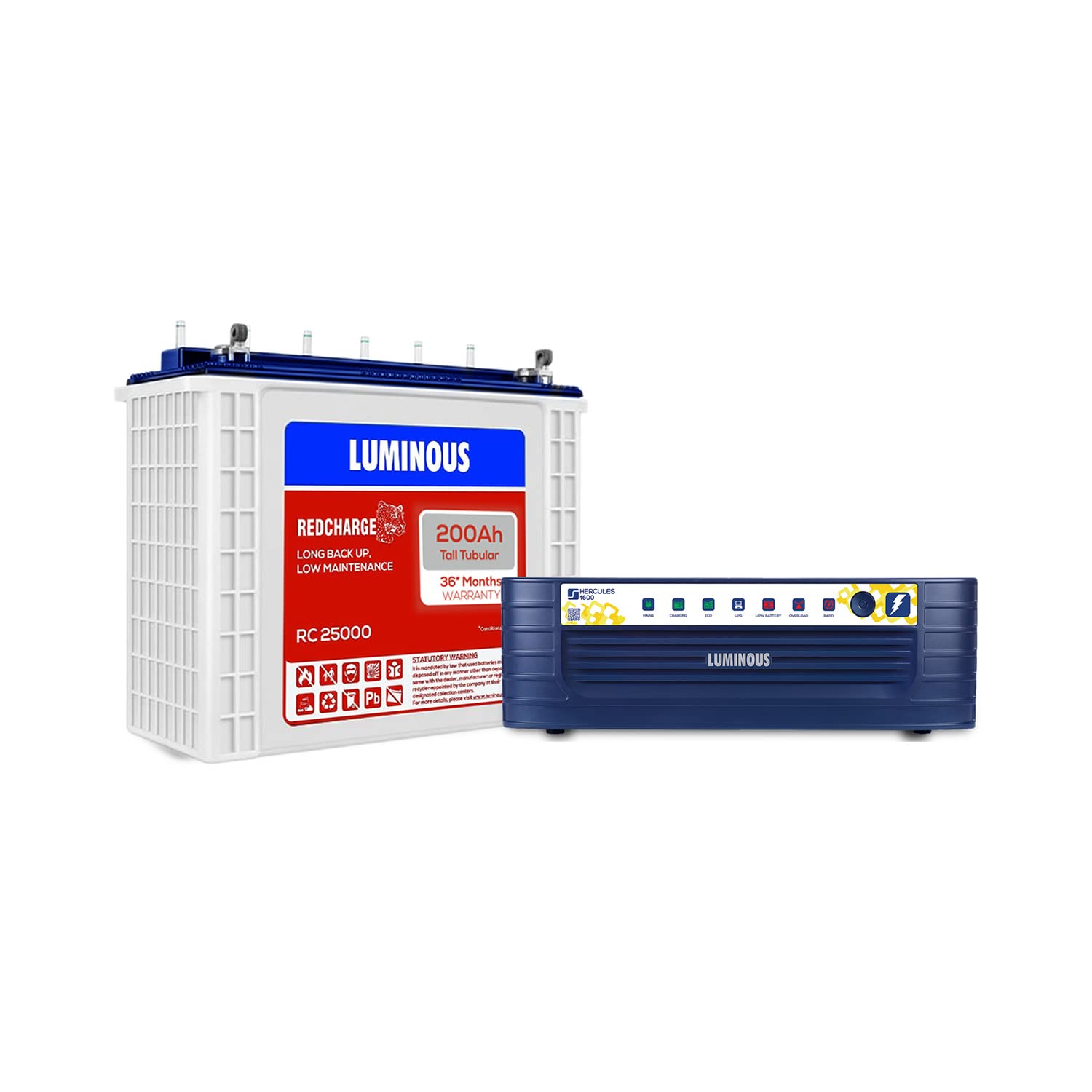 Luminous Inverter with Battery Combo (Hercules 1600 Square Wave 1500VA ...