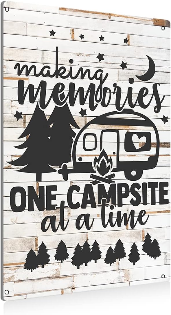 Amazon.com: Rustic Camp Quote Making Memories Metal Tin Sign Wall Decor ...