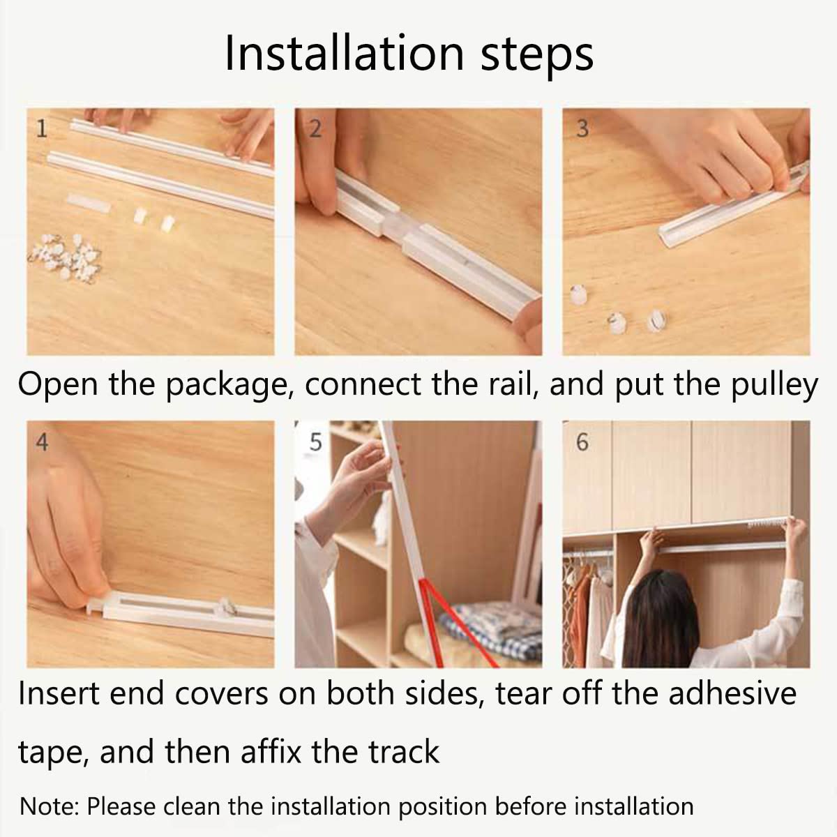 Self Adhesive Ceiling Or Wall Curtain Track No Drill Curtain Rod, No ...