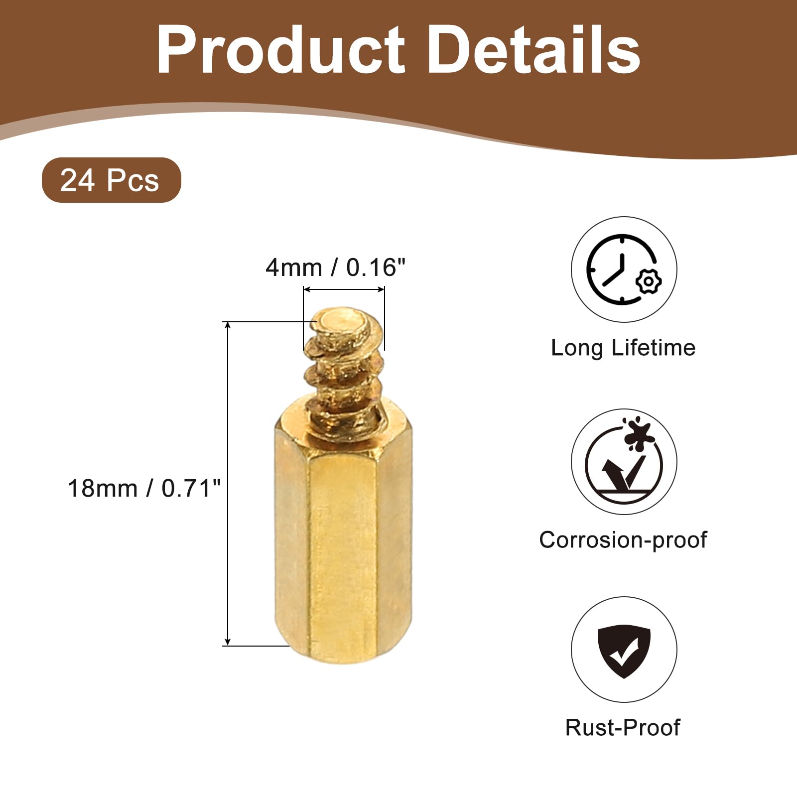 PATIKIL 24pcs M4 Male to Female Self-Tapping Hex Standoffs Spacers ...