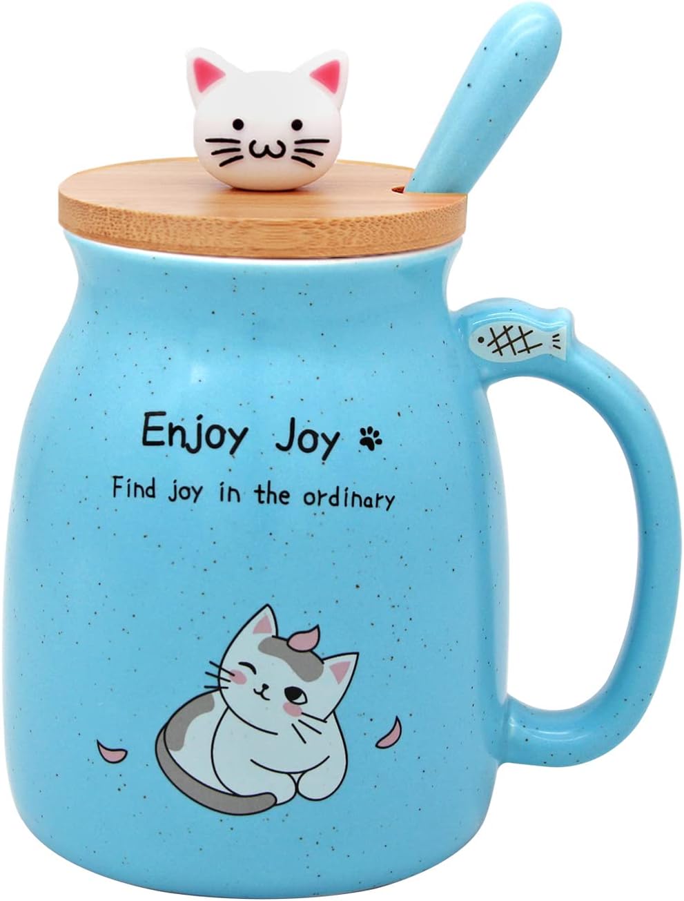 Find Joy in the Ordinary Cat Mug Cup - Blue Cat Mug Cup Cute Ceramic ...