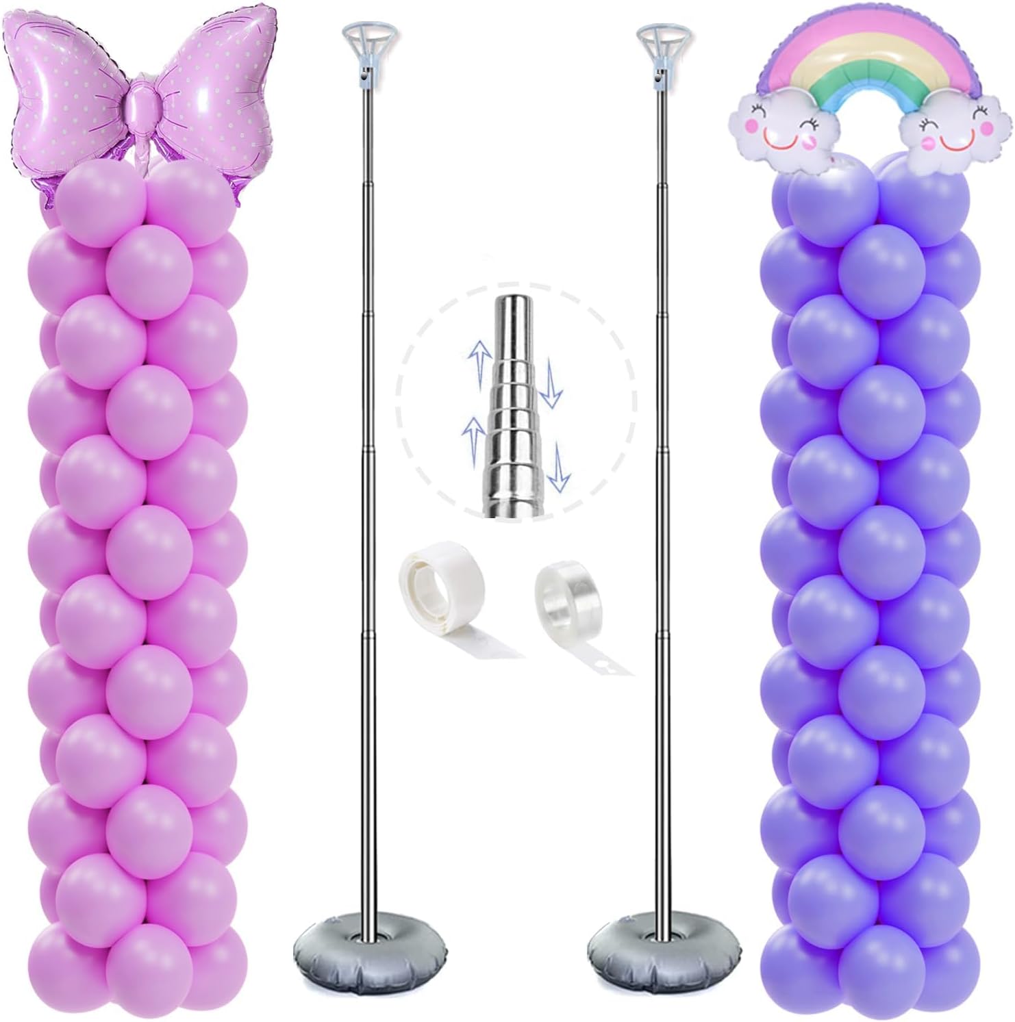 Amazon.com: GIMCALO Balloon Column Stand Kit Set of 2, 7ft Height ...