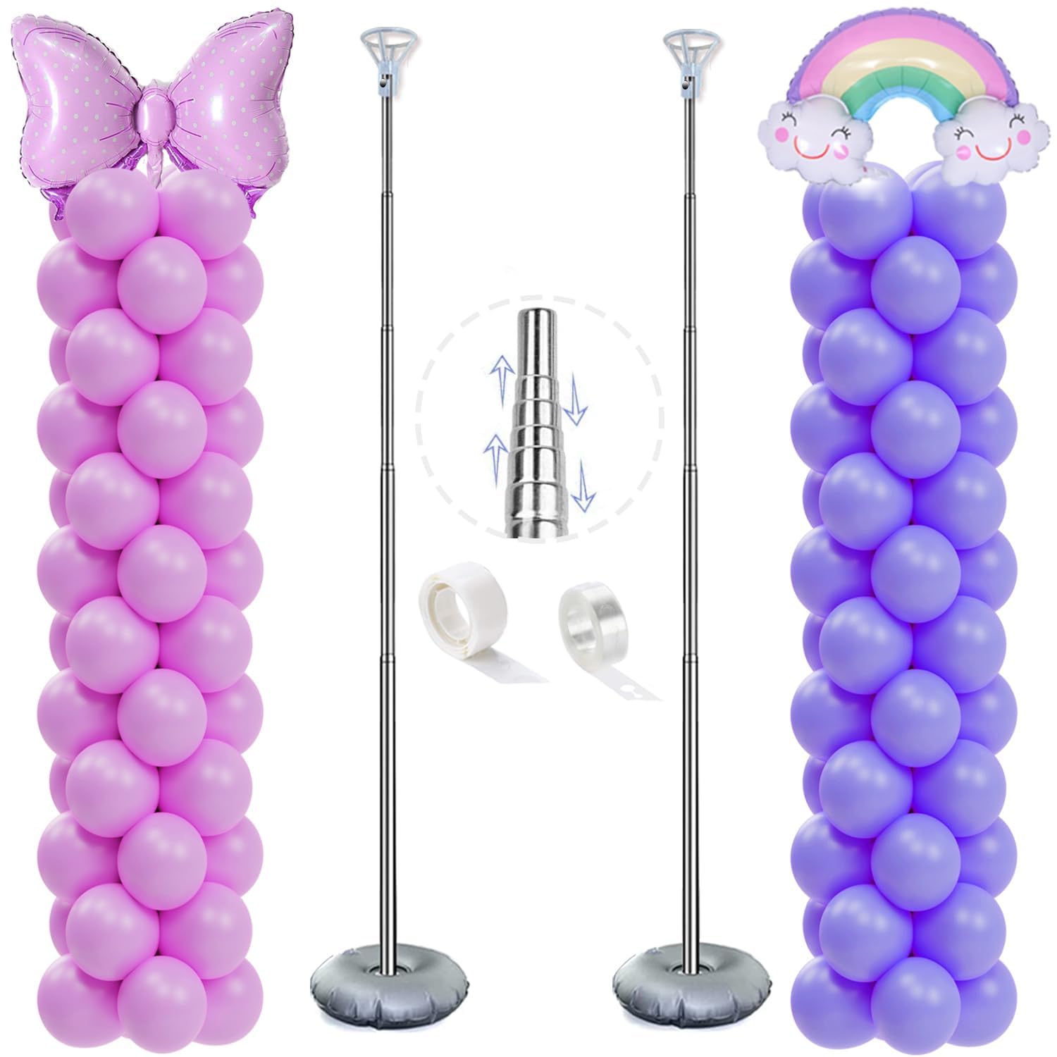 Amazon.com: GIMCALO Balloon Column Stand Kit Set of 2, 7ft Height ...