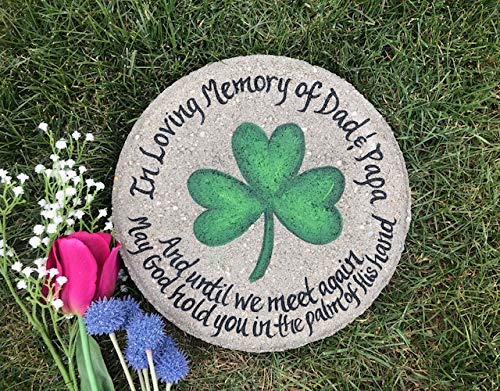Amazon.com: Painted Memorial Shamrock Stone, Irsh Memorial Garden Stone ...