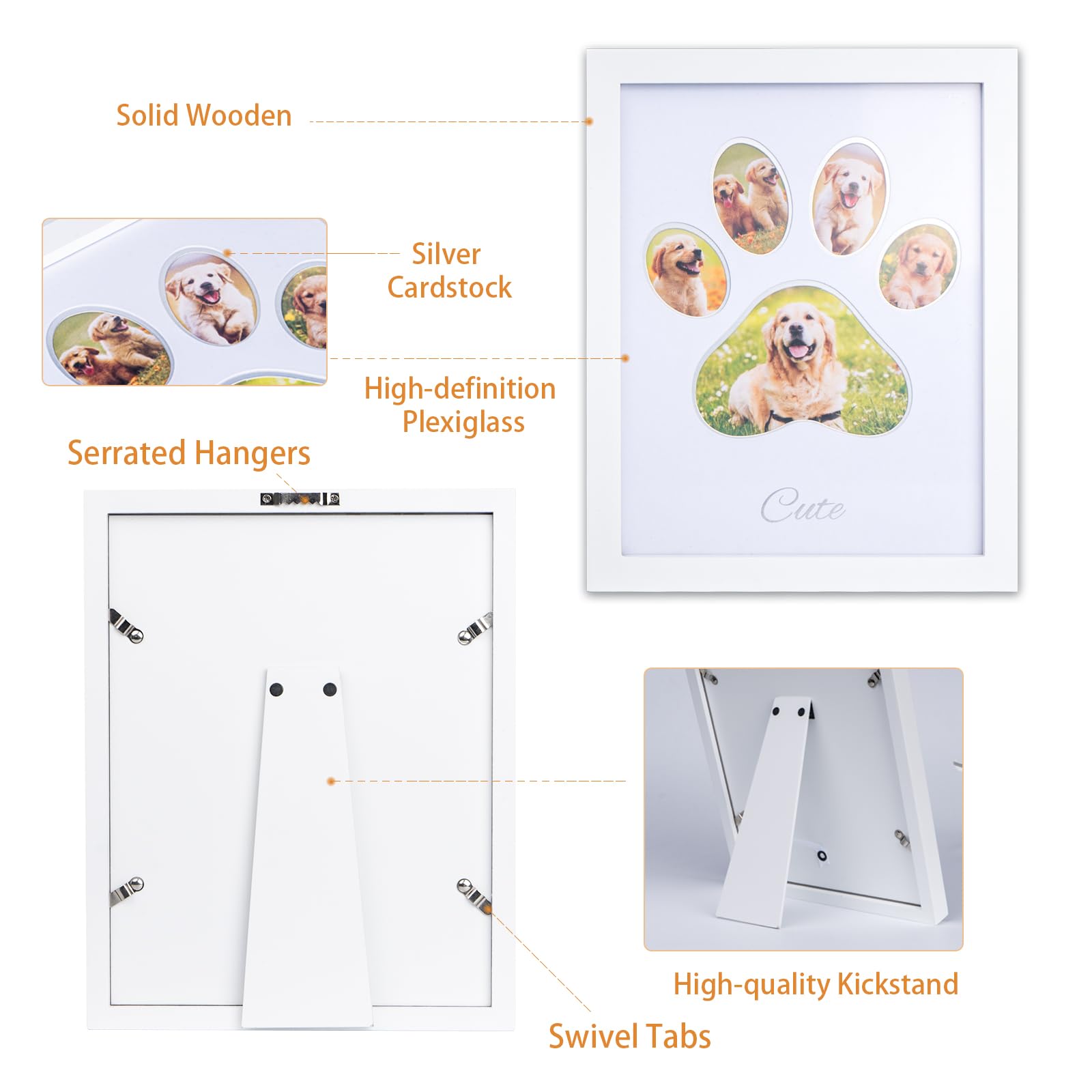 Snapklik.com : Dog Picture Frame,5 Opening Paw Print Collage Frame ...
