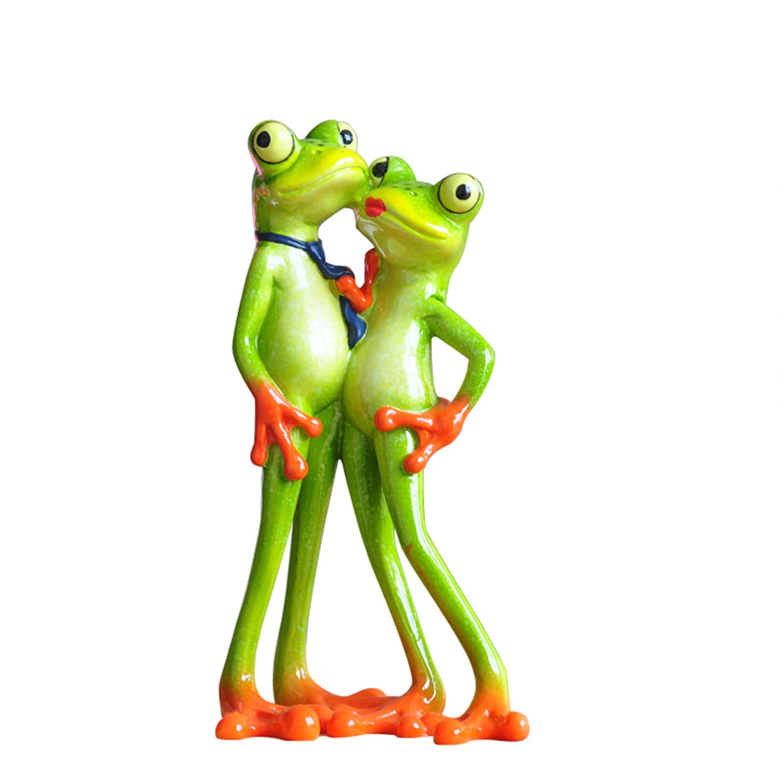 Amazon.com: Queemie Creative Hugging Couple Frog Resin Sculpture Statue ...