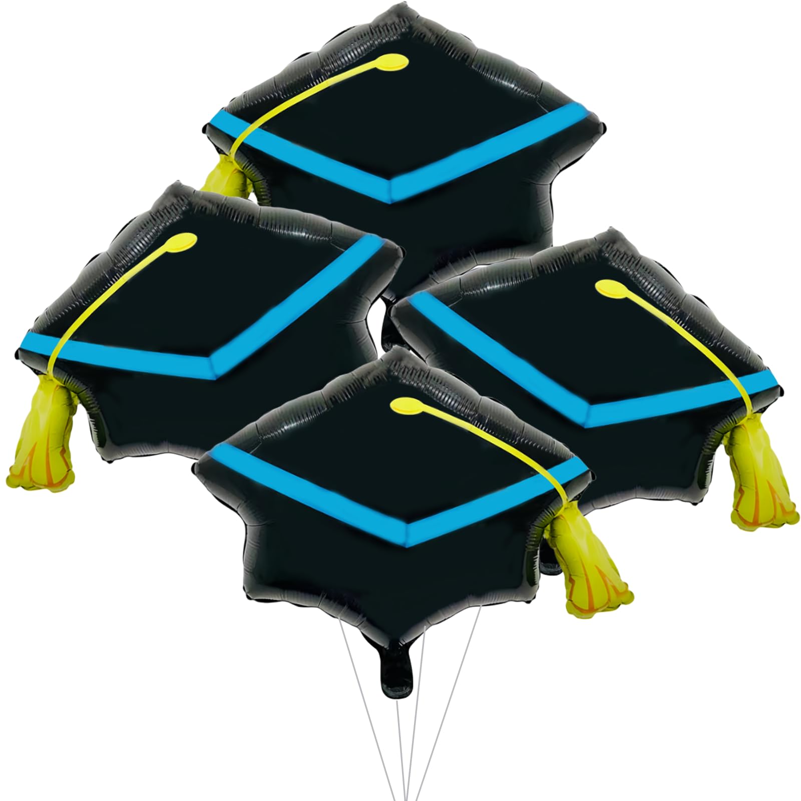 Amazon.com: 4 Pieces 22 Inches Black Graduation Cap Balloons, Large ...