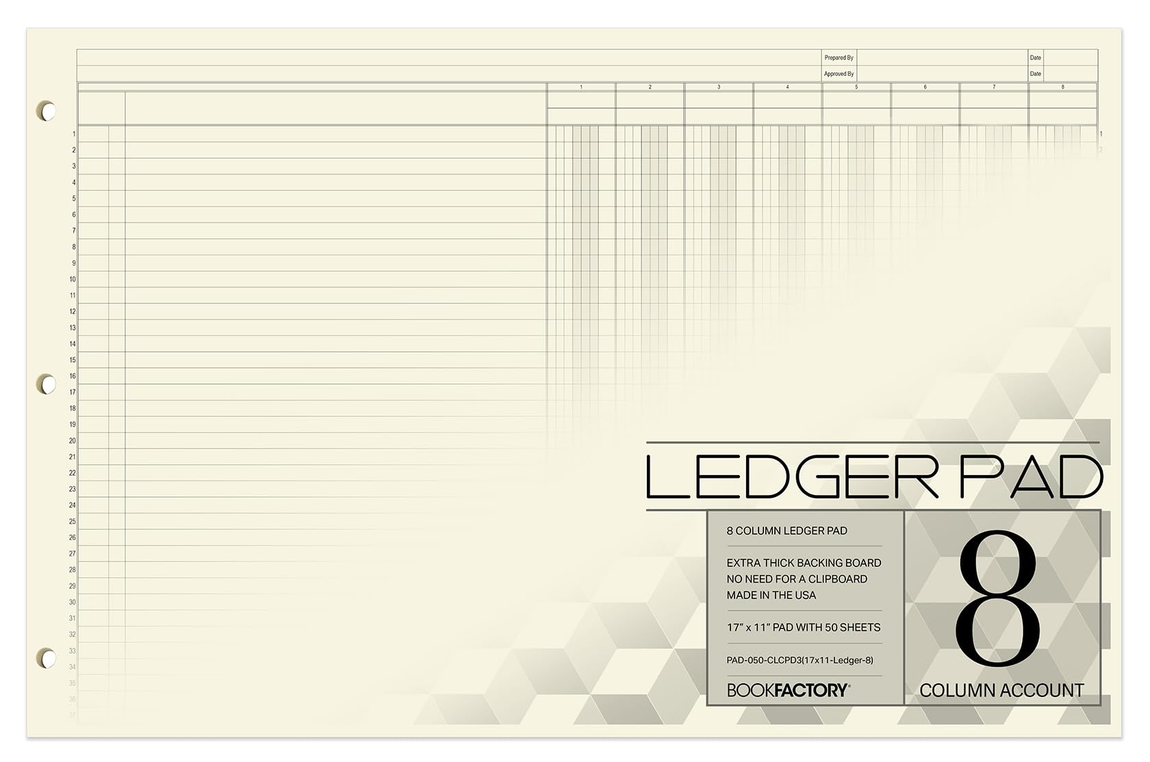 Amazon.com : BookFactory Ledger Pad/Large 8 Column Accounting Ledger ...