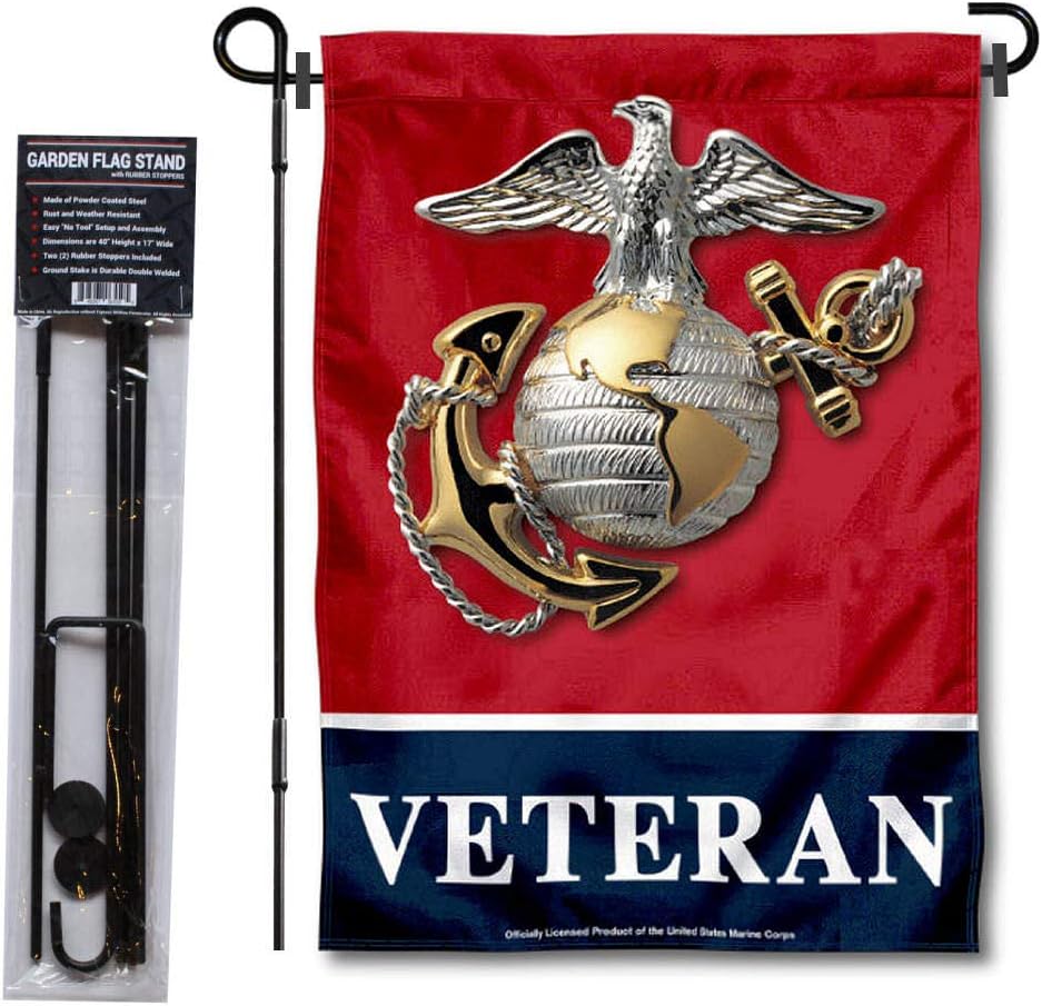 Amazon.com : US Marines Veteran Garden Flag : Patio, Lawn & Garden