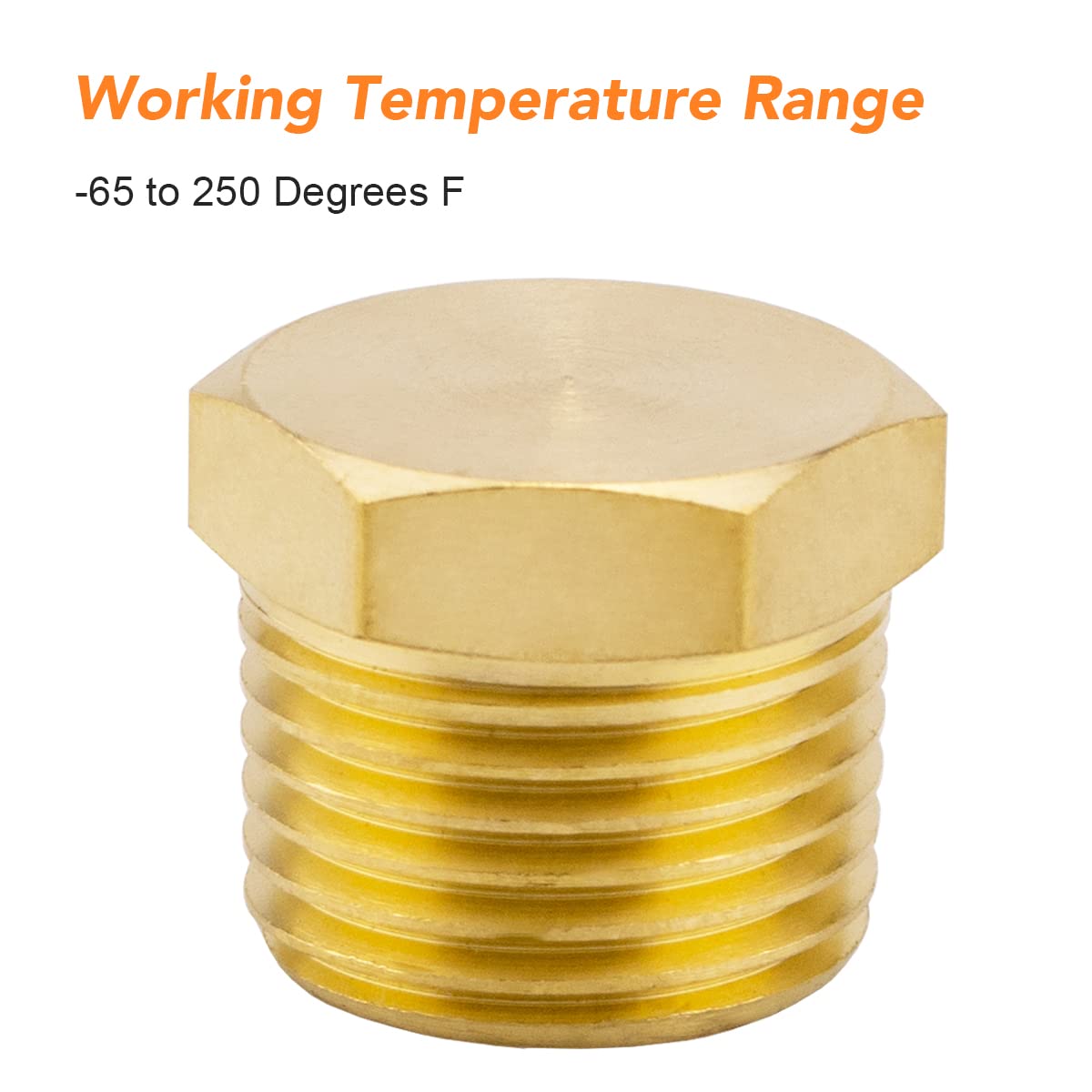 Snapklik.com : (6 Pack) 1/2 Inch NPT Male Brass Pipe Plug, Brass Outer ...