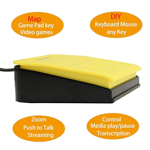 Snapklik.com : OLLGEN USB Foot Pedal For PC Gaming,Optical Control Foot ...