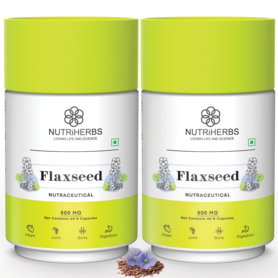 NUTRiHERBS Flaxseed Extract 500mg Capsules | Supports Healthy Weight ...