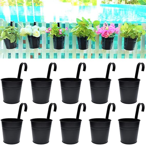 Amazon.com: LaLaGreen Small Hanging Planters - 10 Pack, 4 Inch Black ...