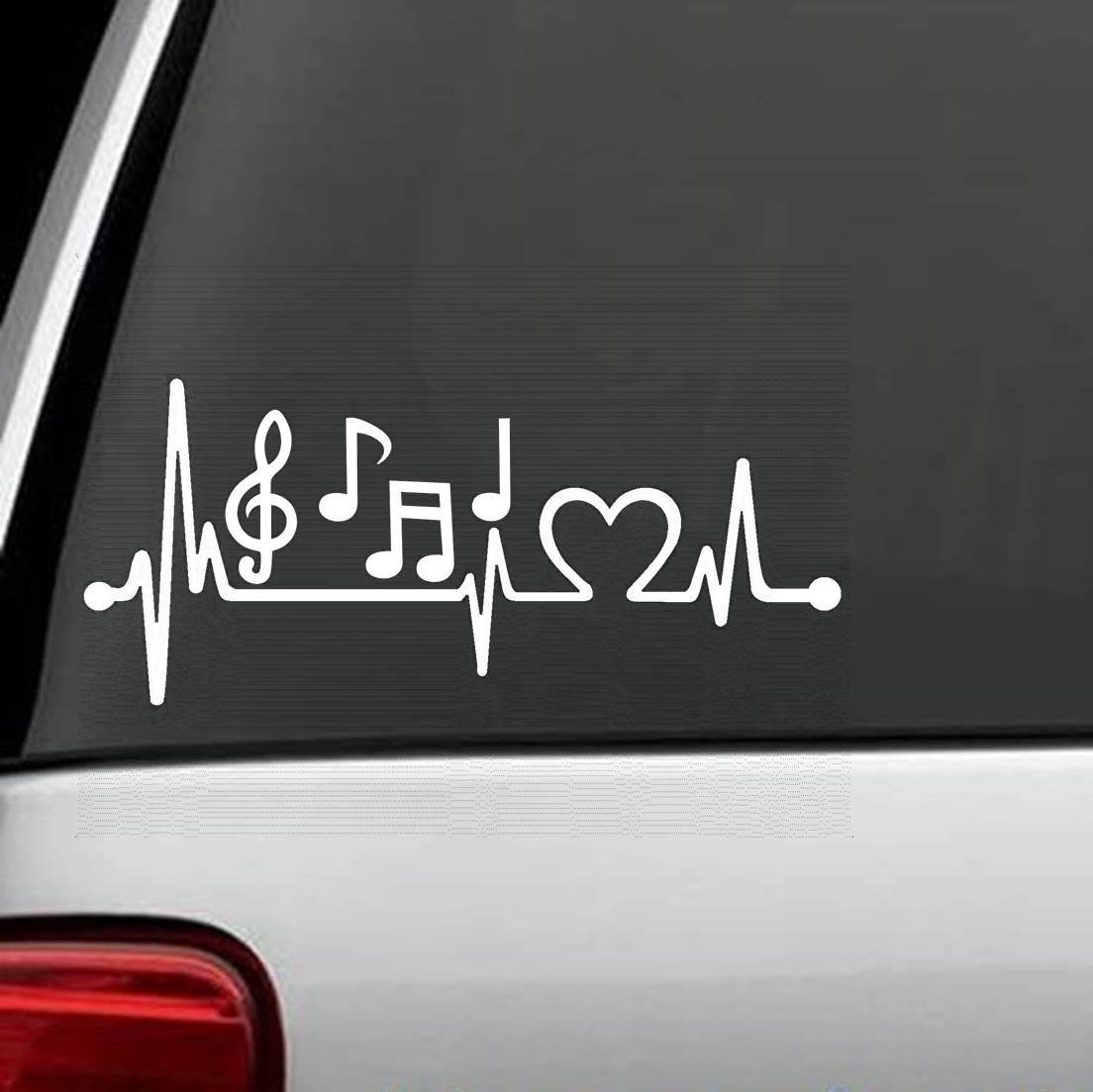 Amazon.com - K1096 Music Notes Heartbeat Lifeline Monitor Decal Sticker