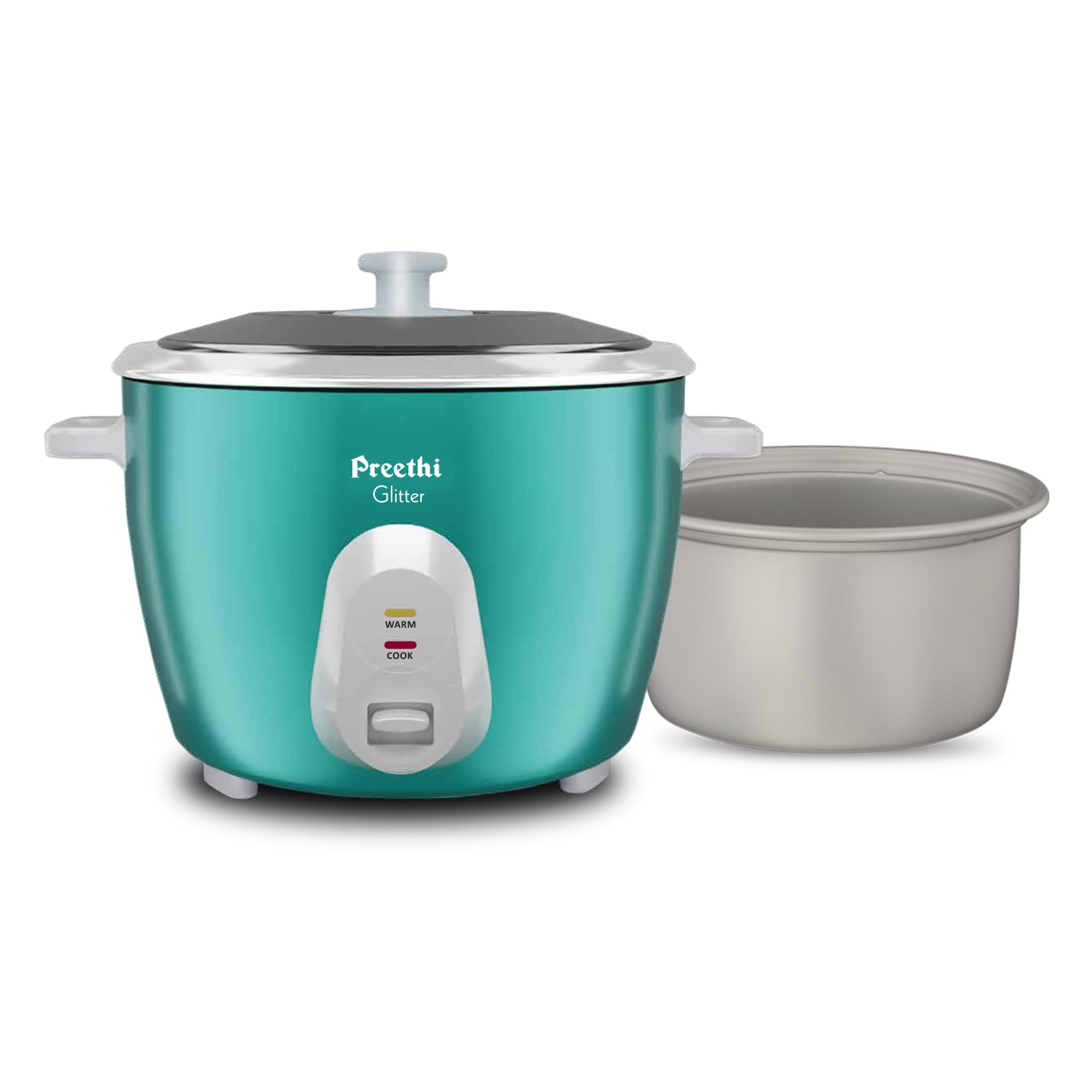 Buy Preethi Glitter Electric Cooker, 2.2 Liters with Double Pan - Green ...