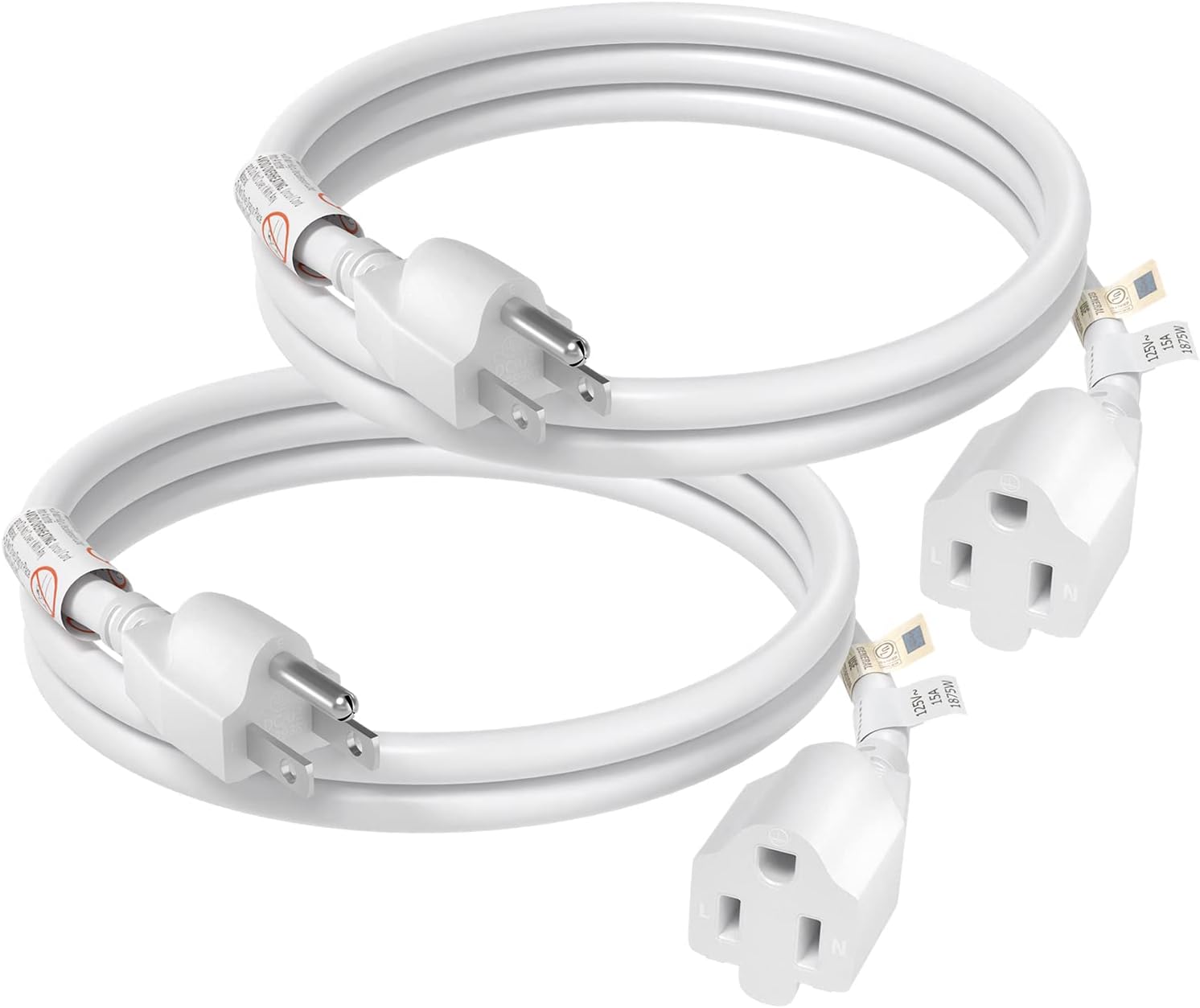 Amazon.com: HONDERSON 3FT Extension Cord,Flat Plug 3 Prong Short ...