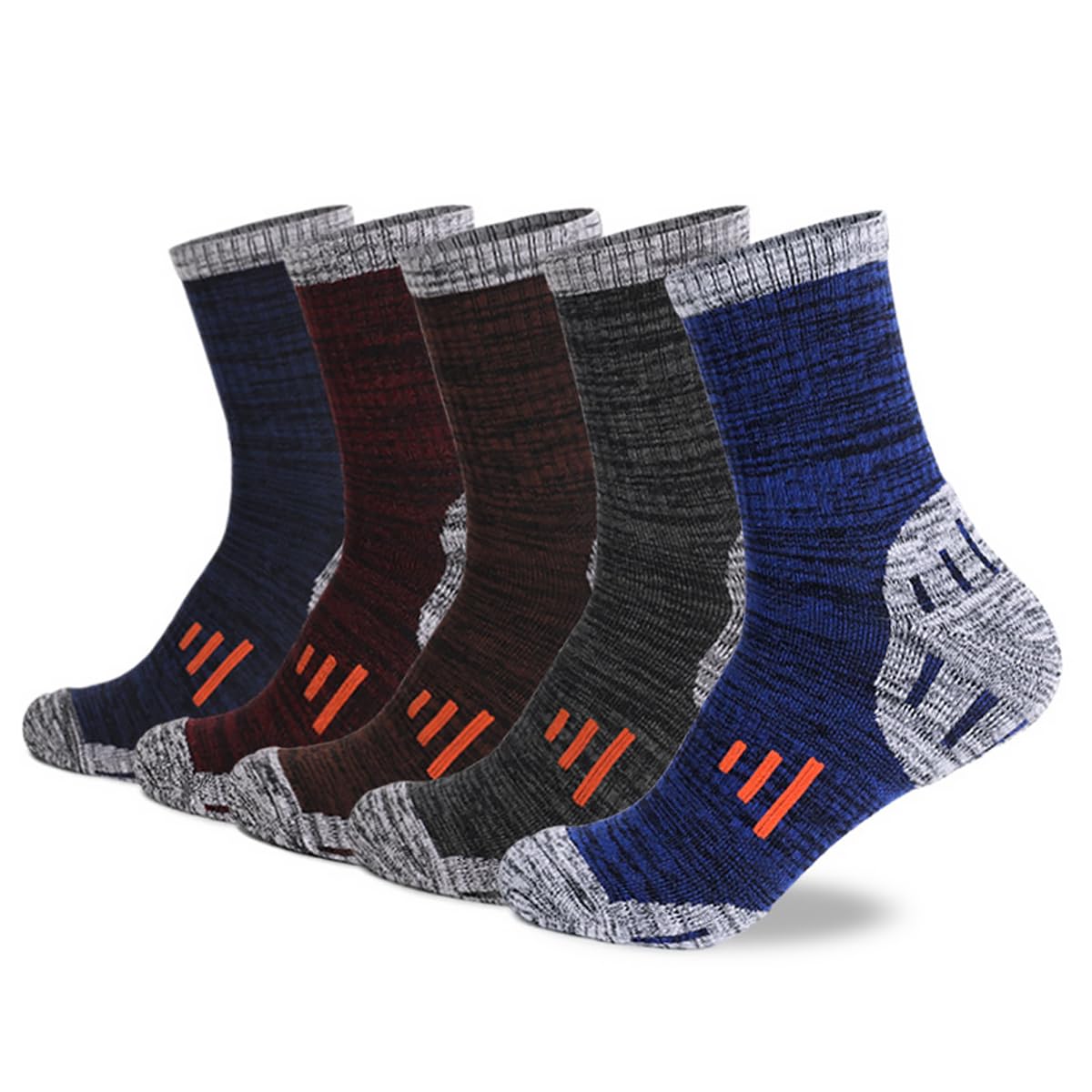Amazon.com: eucsky 5 Pairs Men's Hiking Socks Moisture Wicking ...