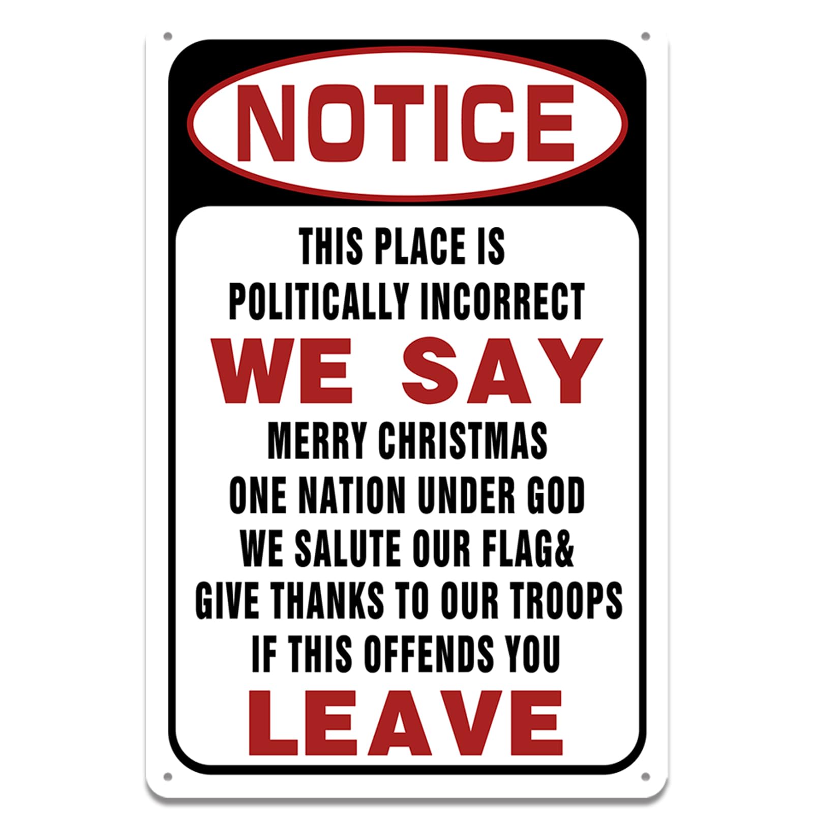 Amazon.com: Funny Metal Tin Signs Notice This Place Is Politically ...