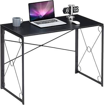 Amazon.com: Tangkula Folding Desk No Assembly Required, Foldable ...