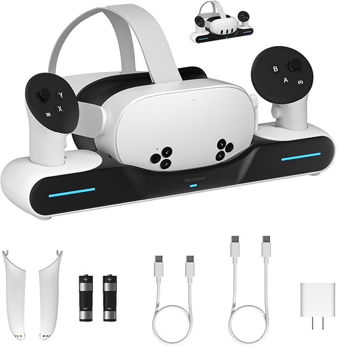 Amazon.com: Maecker Charging Dock for Meta Quest 3/3S Charging Station ...