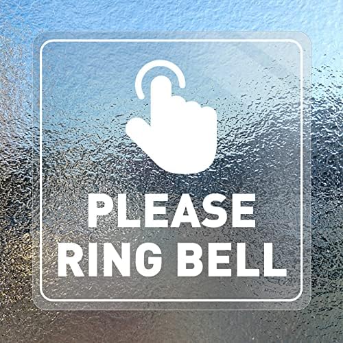 Please Ring Bell Stickers Sign Vinyl 15 x 15 cm Removable Waterproof ...