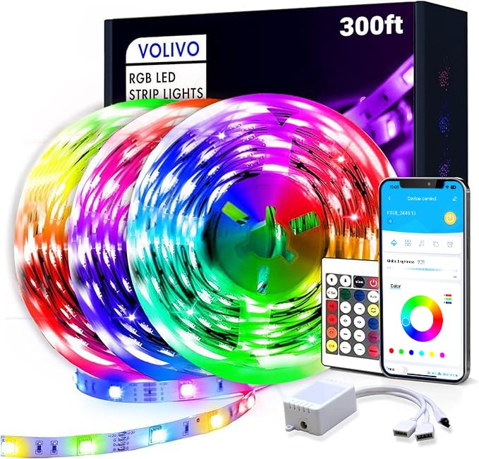 Snapklik.com : VOLIVO 300ft LED Strip Light Bluetooth, Color Changing ...